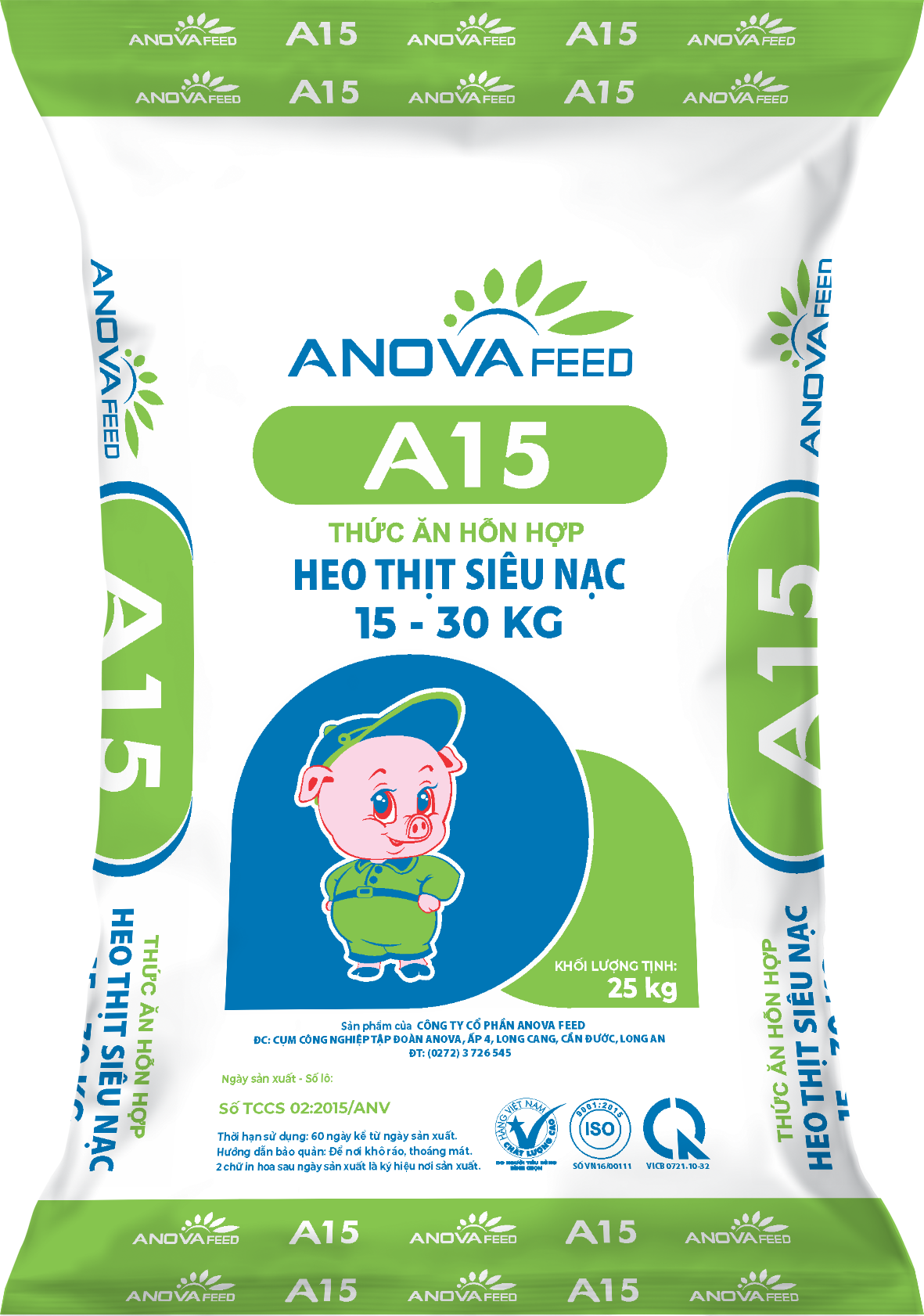 Thức ăn hỗn hợp HEO THỊT SIÊU NẠC 15 - 30 KG A15-S - ANOVA FEED - Nhà cung cấp thức ăn chăn nuôi ...